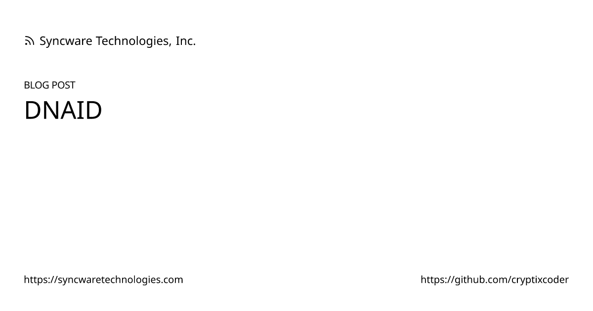 DNAID - Syncware Technologies, Inc.